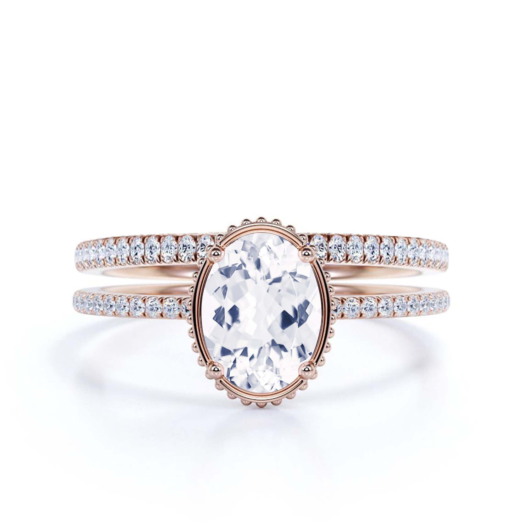 Gorgeous Minimalist 2.00 Carat Oval Cut Diamond Moissanite Engagement Ring, Floral Wedding Ring ...