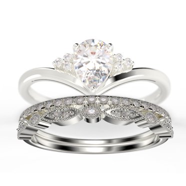 Vine Leaf Ring, Boho & hippie 1.00 Carat Round Cut Diamond Moissanite Engagement Ring, Bridal ...