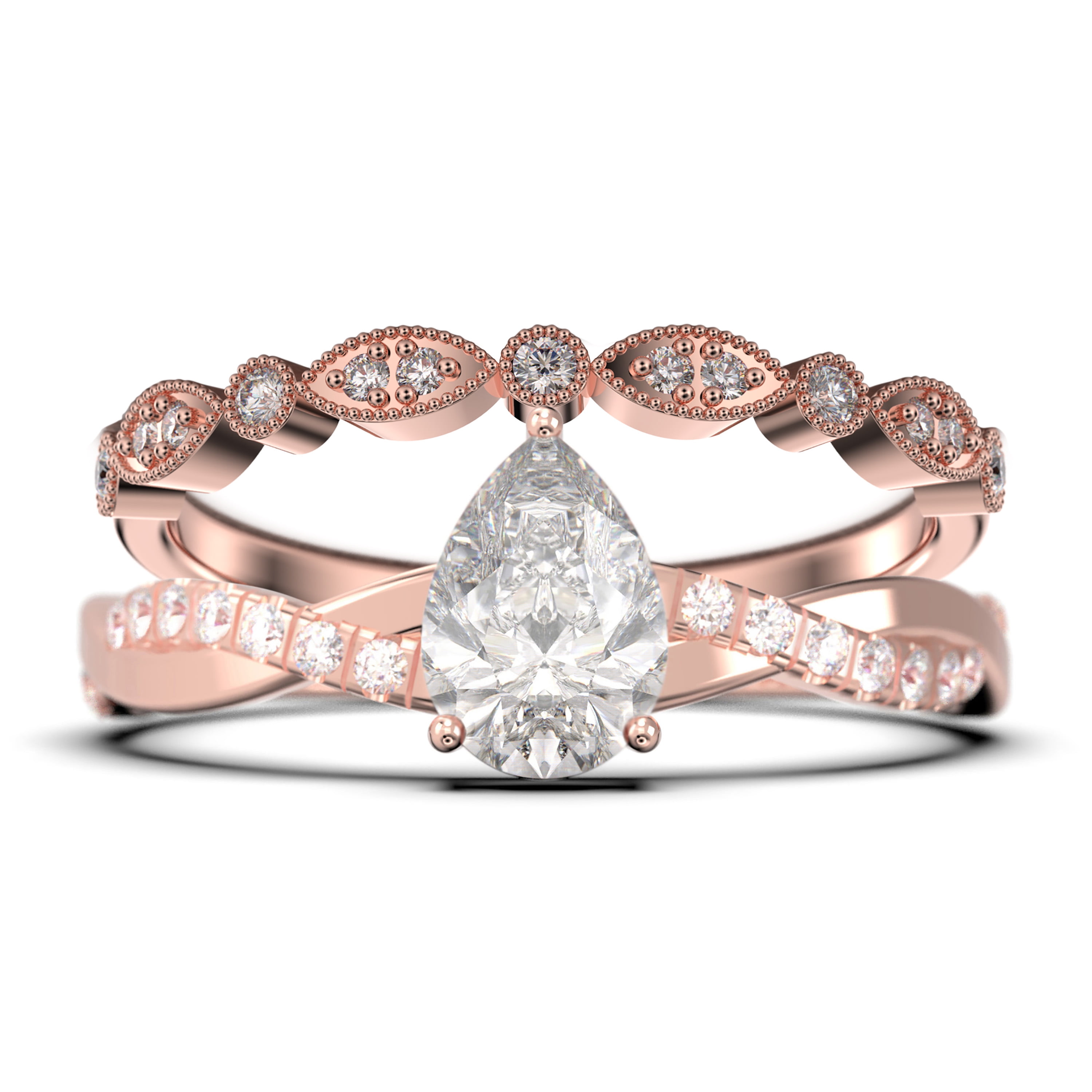 Gorgeous Minimalist Art Deco 1.75 Carat Pear Cut Authentic Diamond ...