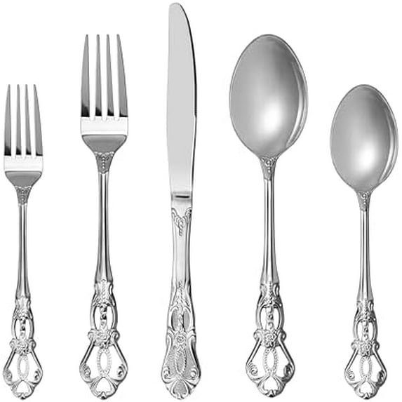 Gorgeous Retro Royal Stainless Steel 20 Pieces Flatware Set, Silverware ...