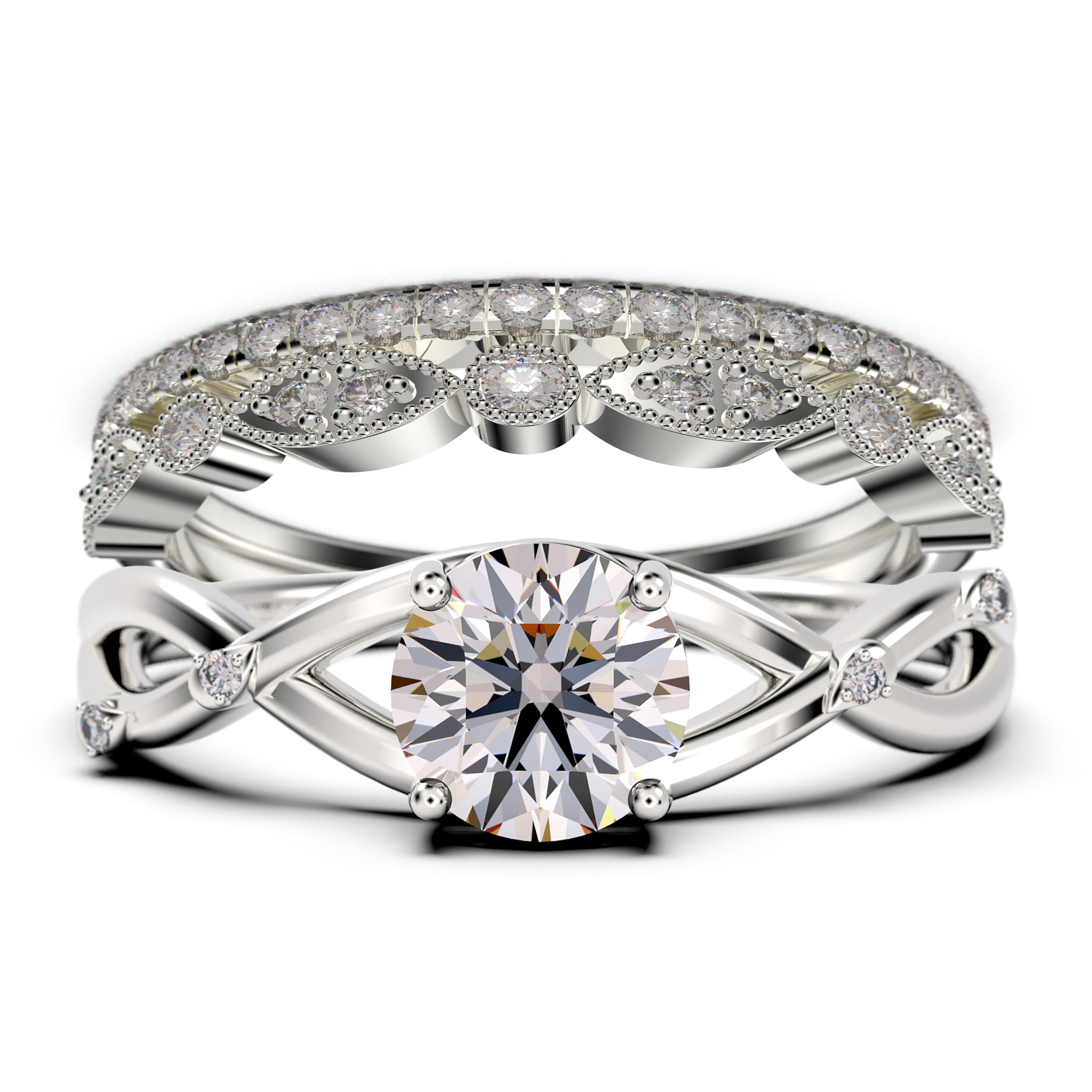 Gorgeous Rings Boho & hippie 2.10 Carat Round Cut Diamond Moissanite ...