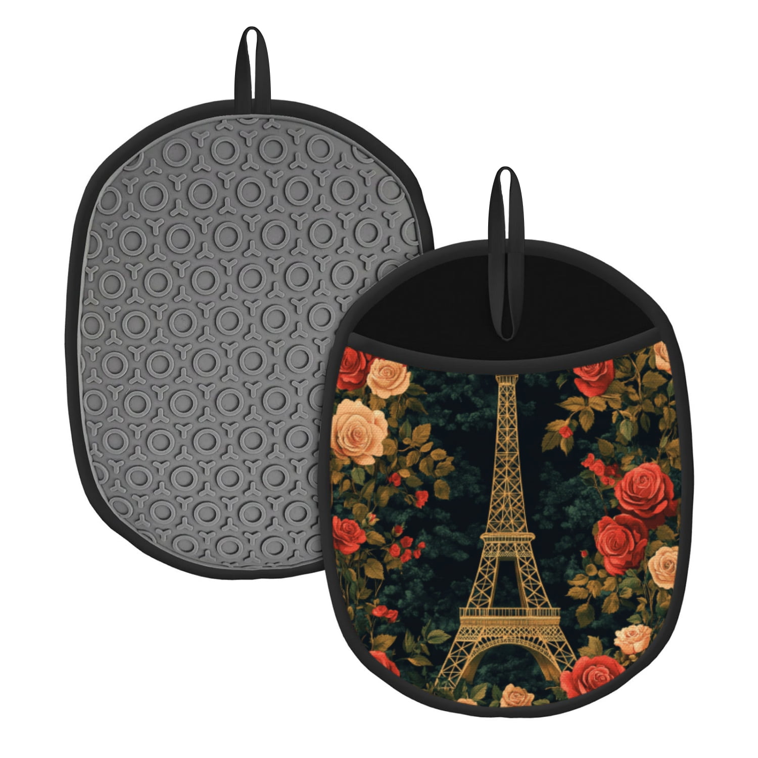 Gorgeous Rose - Encircled Tower Kitchen Pot Mat, 7.5x9.4 in Kitchen Mat ...