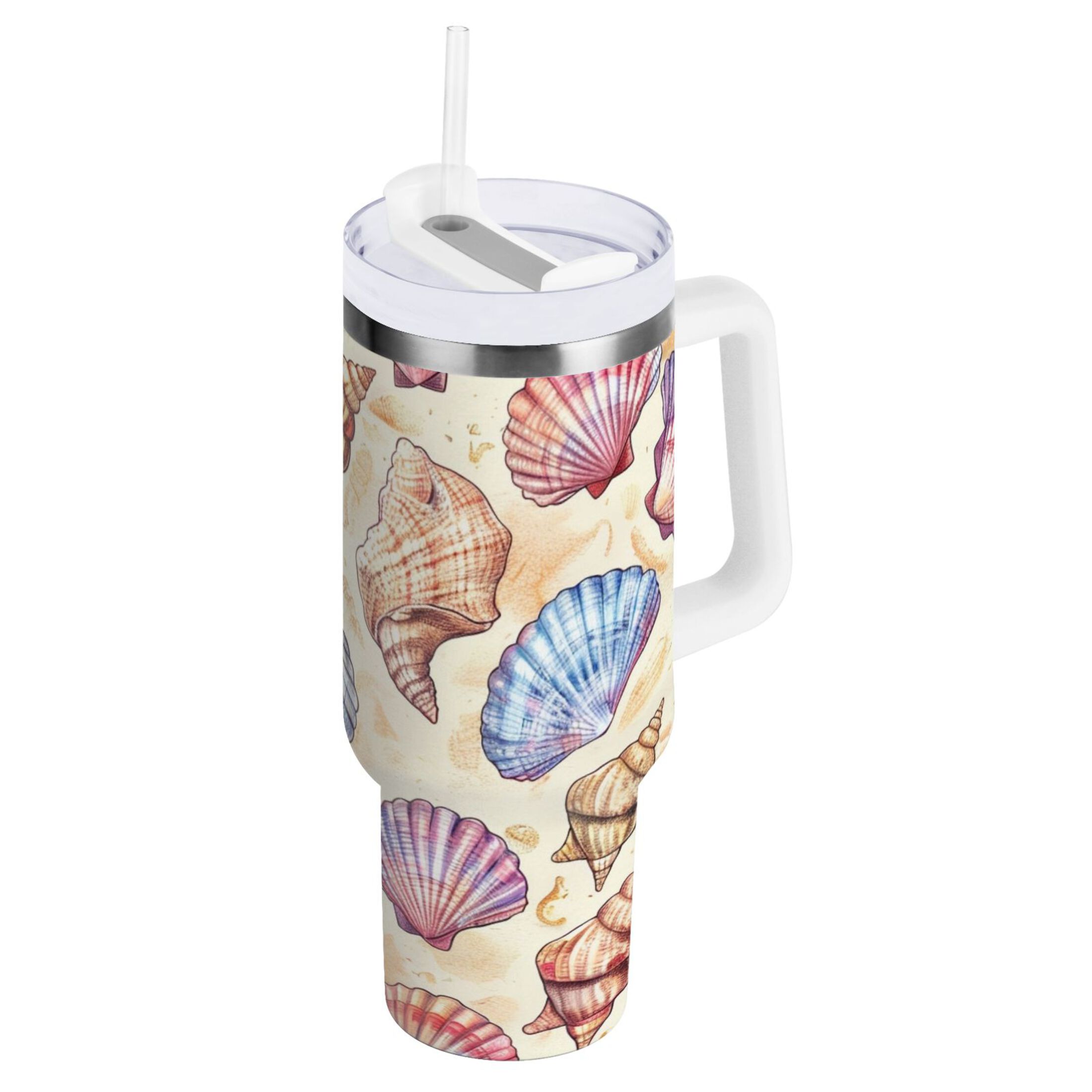 Gorgeous Seashells 40 oz Tumbler with Handle and Straw Lid Vacuum ...