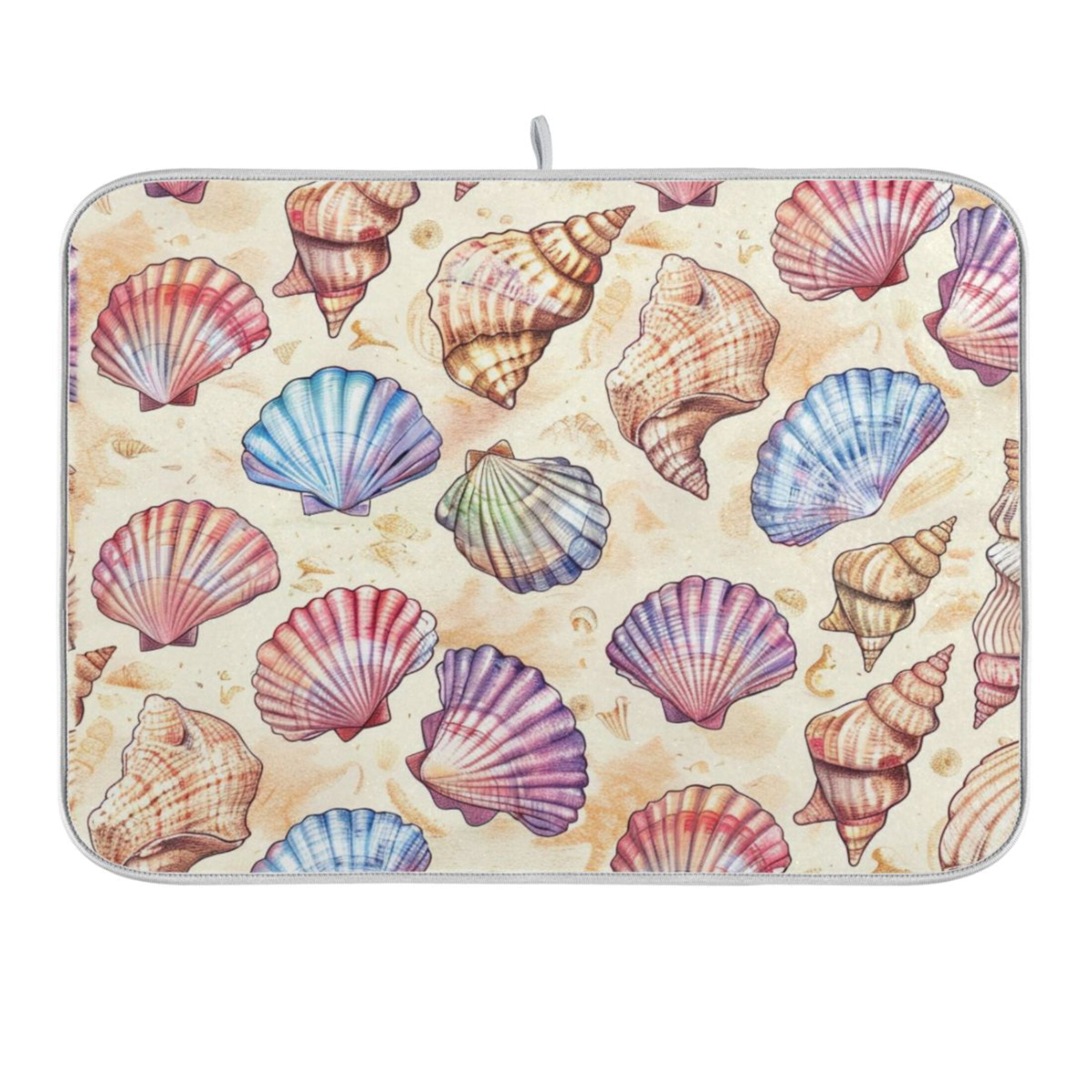 Gorgeous Seashells Dish Drying Mat for Kitchen Counter 18x24 In ...