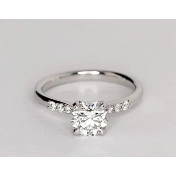 Gorgeous Simple Engagement Ring, 14K White Gold Plated, Women's ...