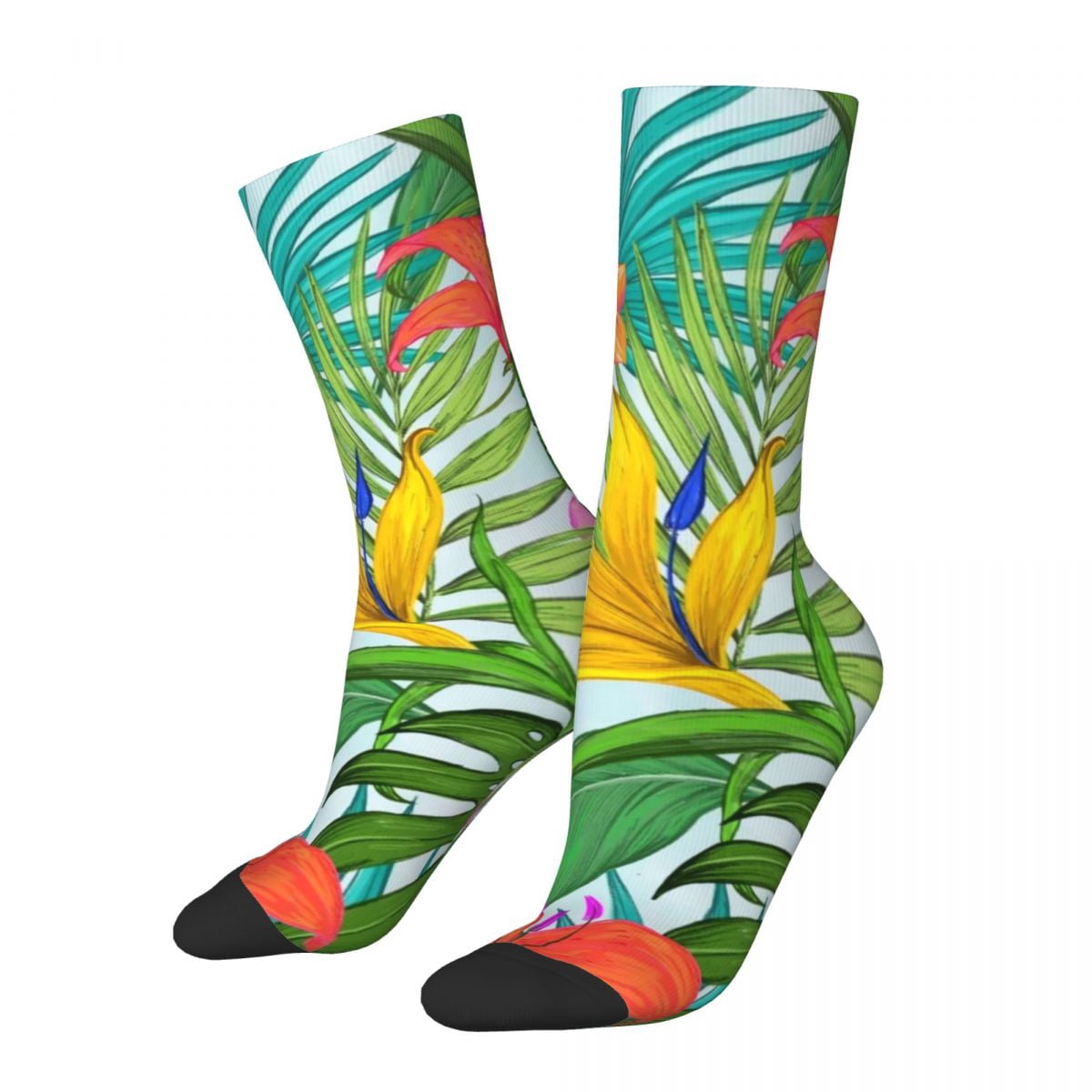 Gorgeous Tropical Floral Socks Hawaii Flower Vintage Stockings Autumn ...