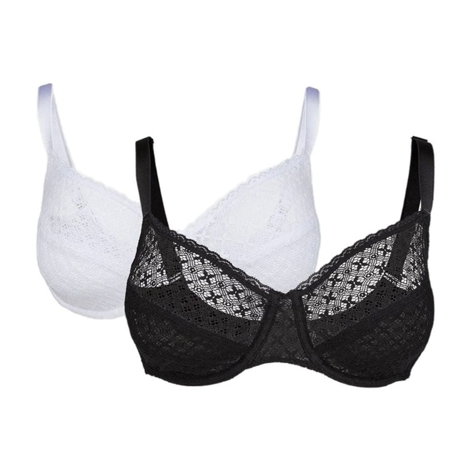 Gorgeous Womens Textured Lace Bra (Pack of 2) - Walmart.com