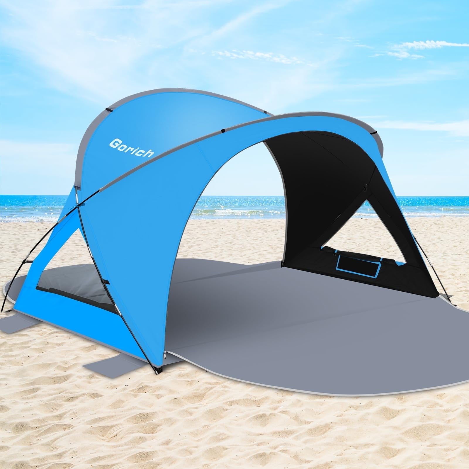 Gorich UPF 99+ UV Protection Beach Tent for 3-6 Person, Lightweight ...