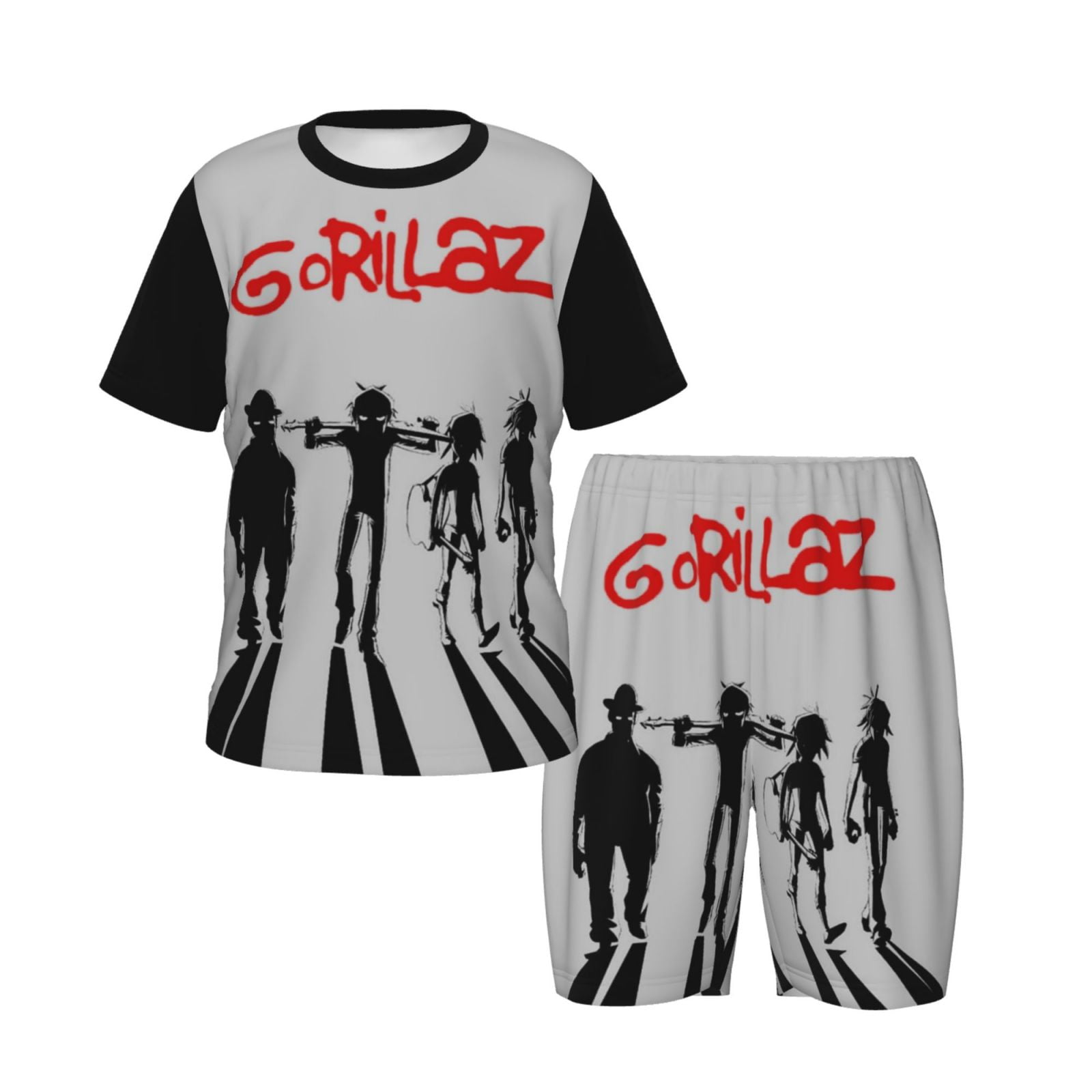 Gorill-,A2 Pajamas Set Cartoon Shirt With Shorts Set Summer Sleepwear ...
