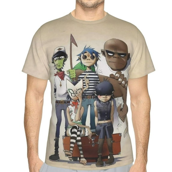 Gorill-az Casual Men's T-Shirts Classic Crew T-Shirt Tops Slim Fit ...