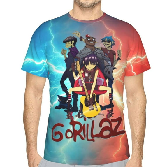 Gorill-az Casual Men's T-Shirts Classic Crew T-Shirt Tops Slim Fit ...