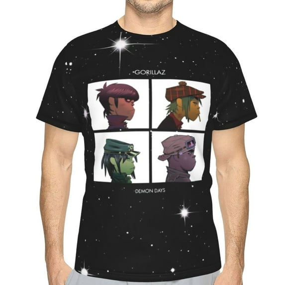 Gorill-az Demon Days Casual Men's T-Shirts Classic Crew T-Shirt Tops ...