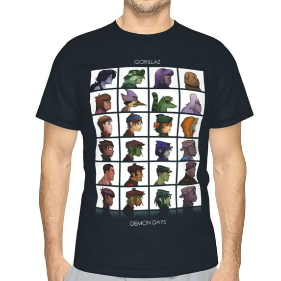 Gorill-az Demon Days Casual Men's T-Shirts Classic Crew T-Shirt Tops ...