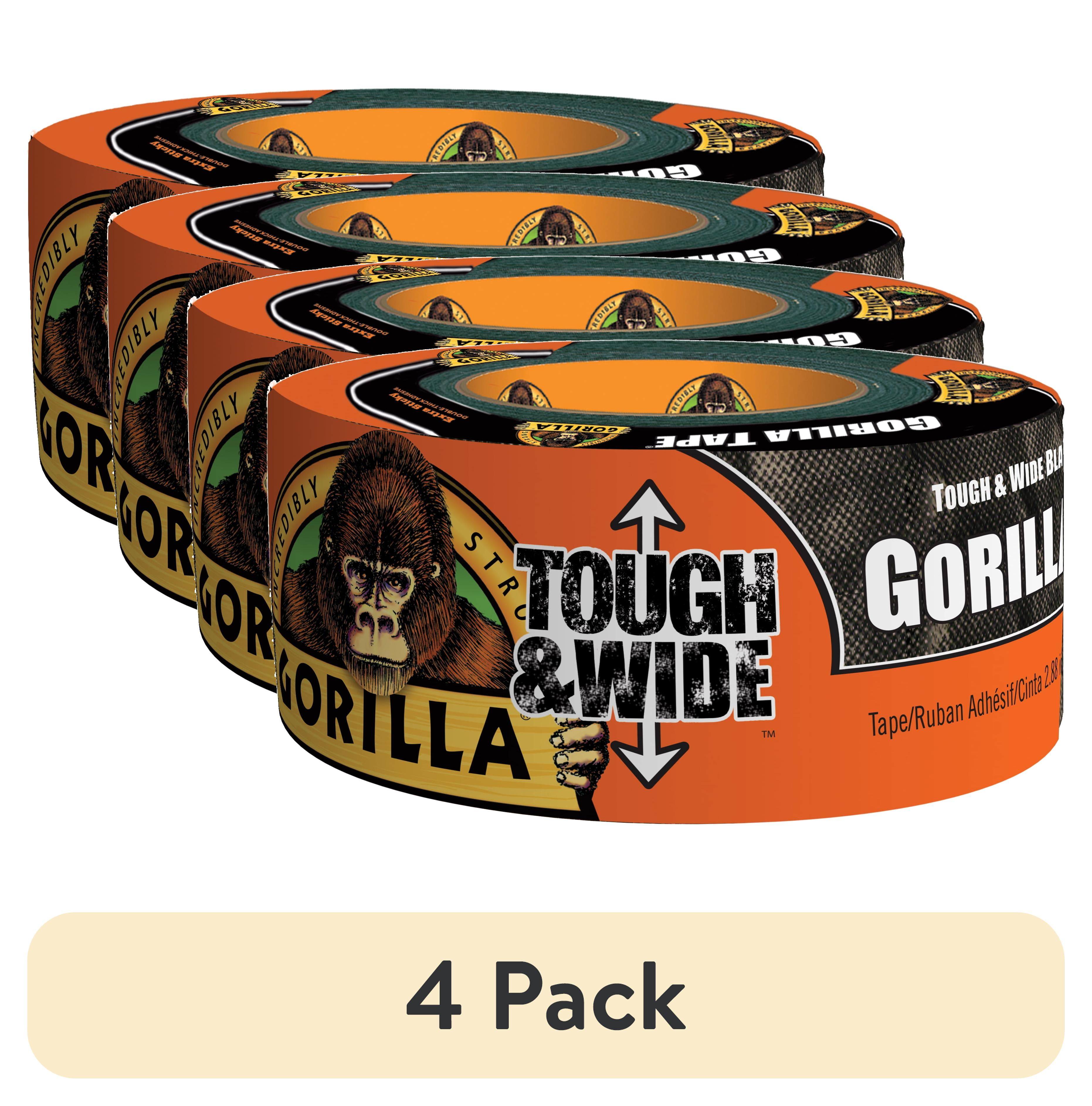 (4 pack) Gorilla Tape Tough & Wide, Black Tape, 2.88" x 25 yd - Walmart.com
