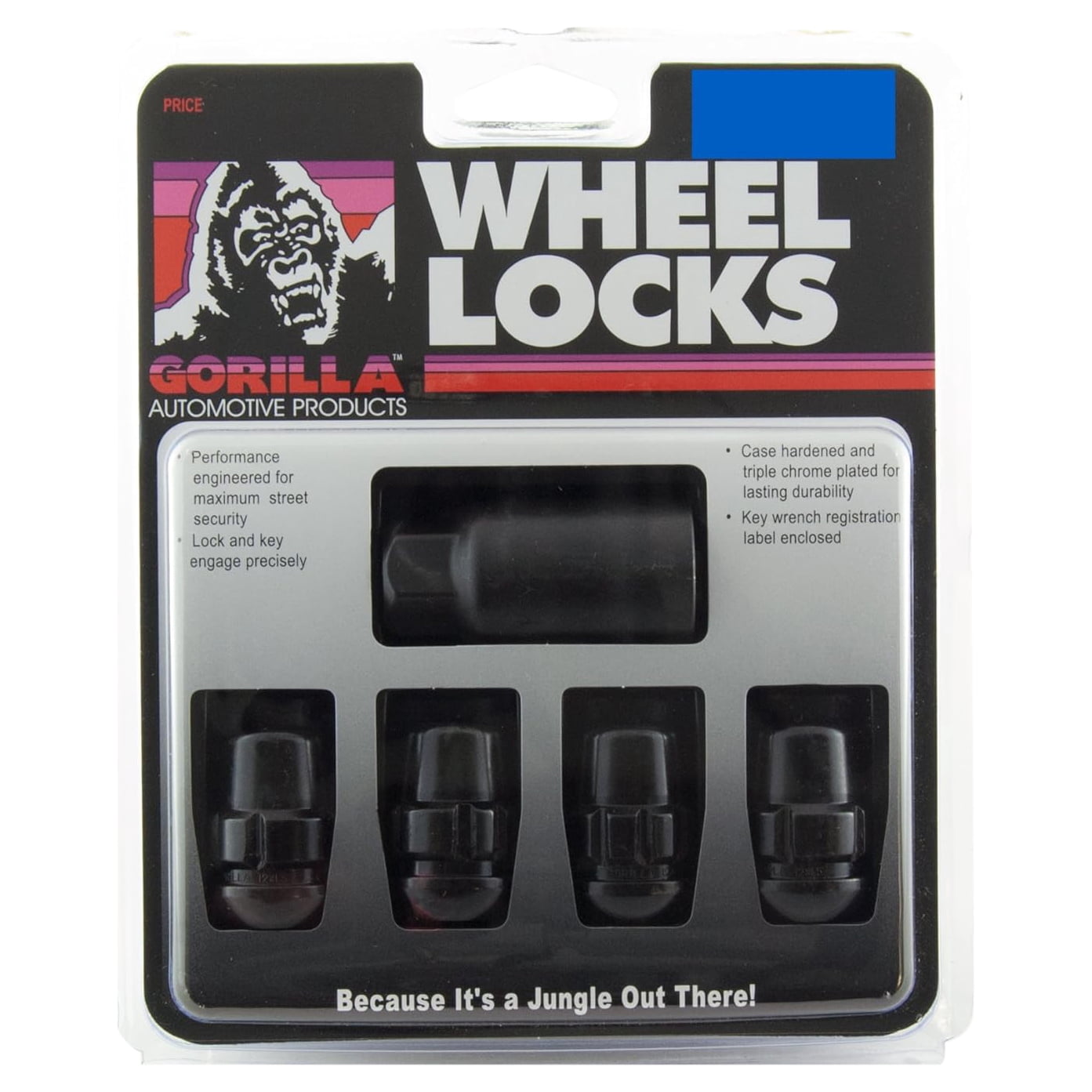 Gorilla 38431XLBC Black Wheel Lock Set/4 Chrome Ball 12mm x 1.50 Thread ...