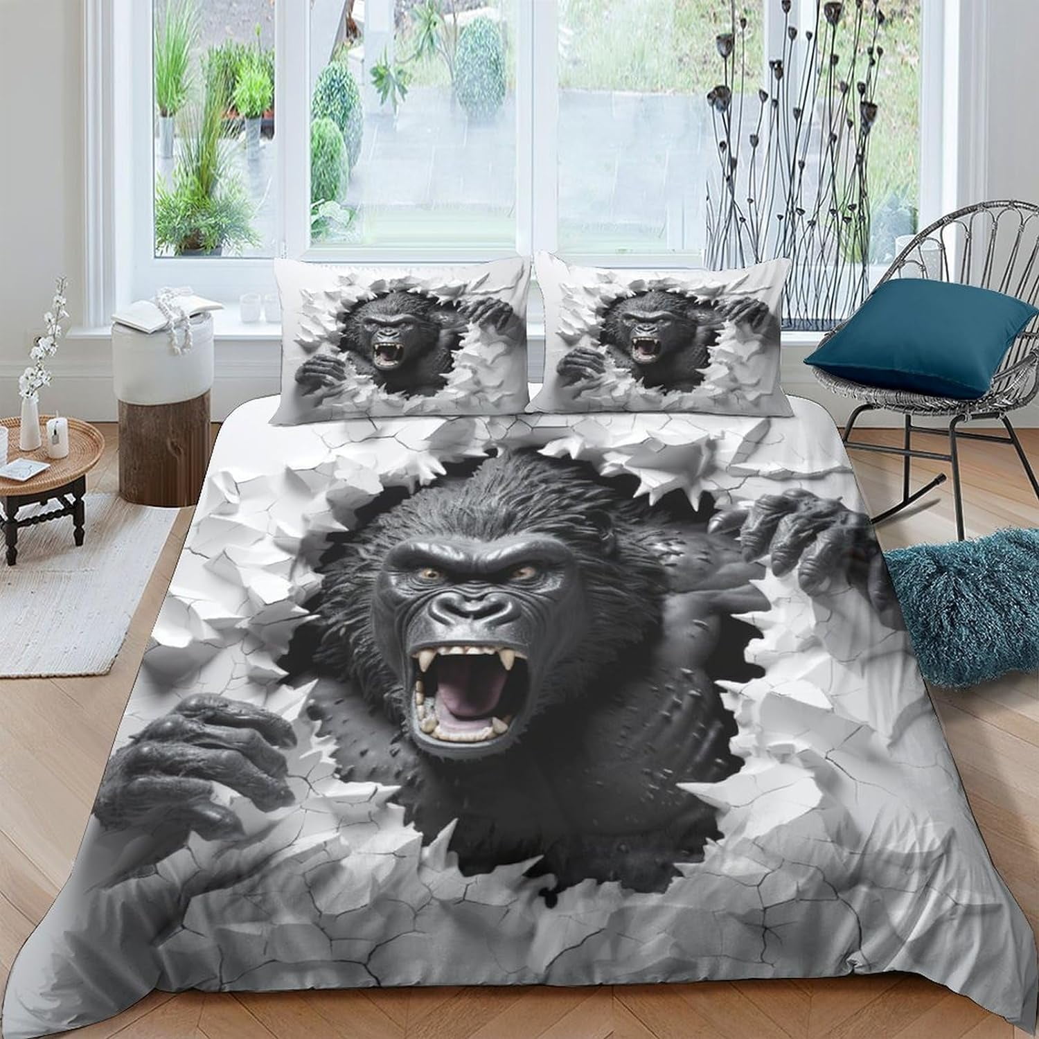 Gorilla 3D Printed Animal Quilt Cover Bedding Set Comforter Covers ...