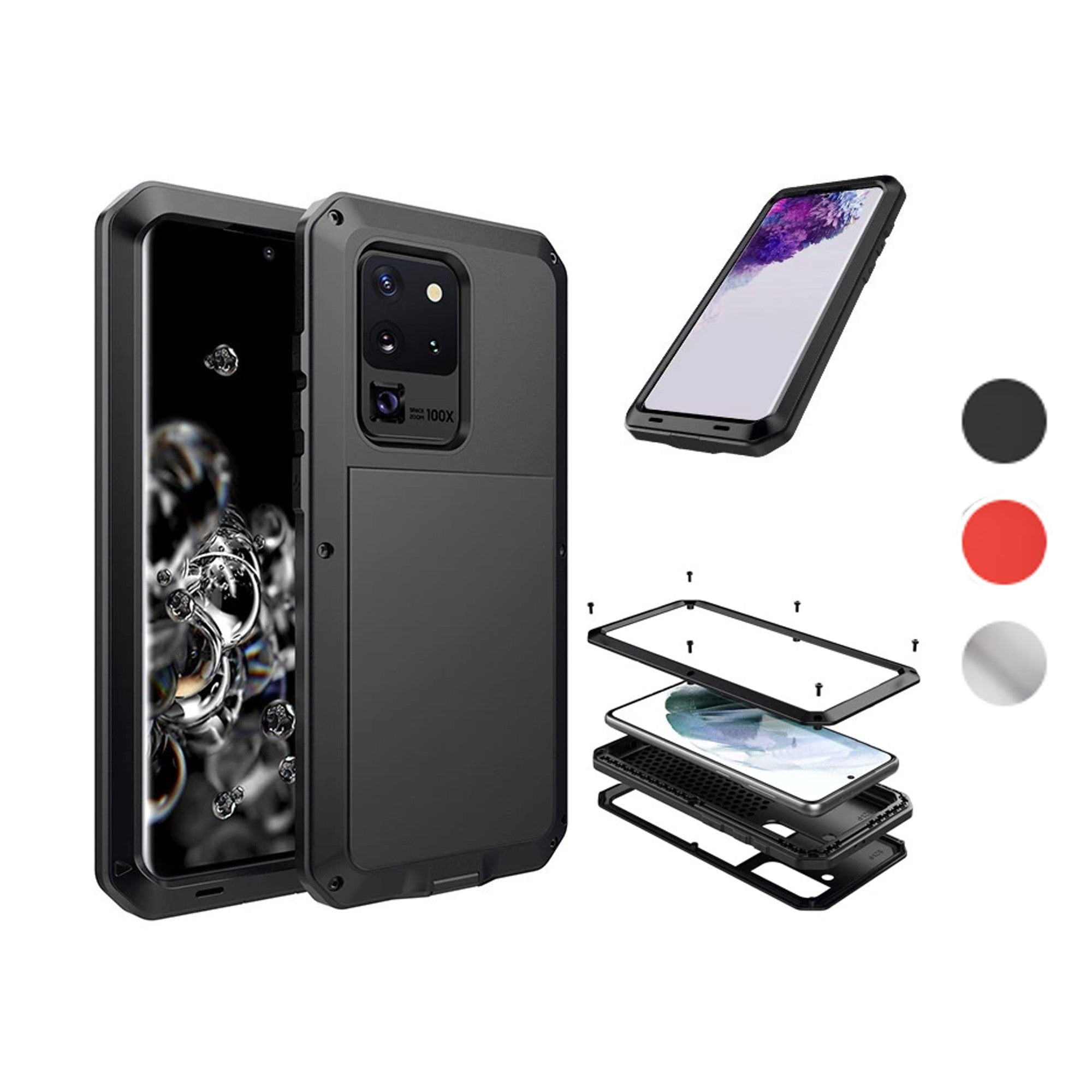 Gorilla Aluminum Metal Samsung Galaxy S24 Ultra Case (Black) Heavy Duty ...