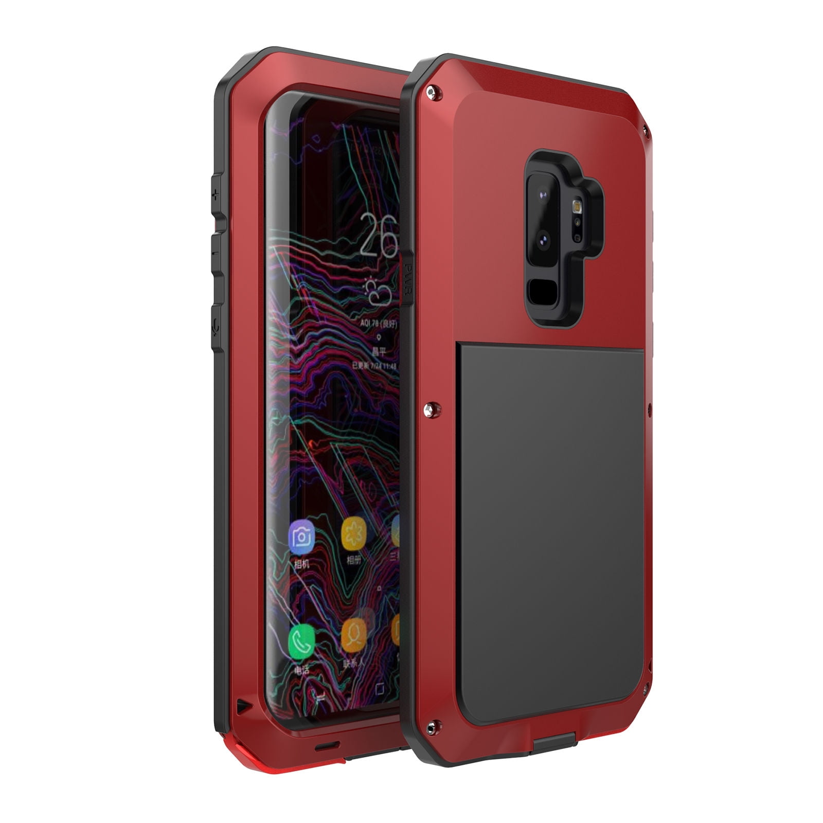 Gorilla Aluminum Metal Samsung Galaxy S9 Case (Red) Heavy Duty Military ...