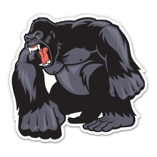 Gorilla Angry Ape - 3" Vinyl Sticker - For Car Laptop Water Bottle ...