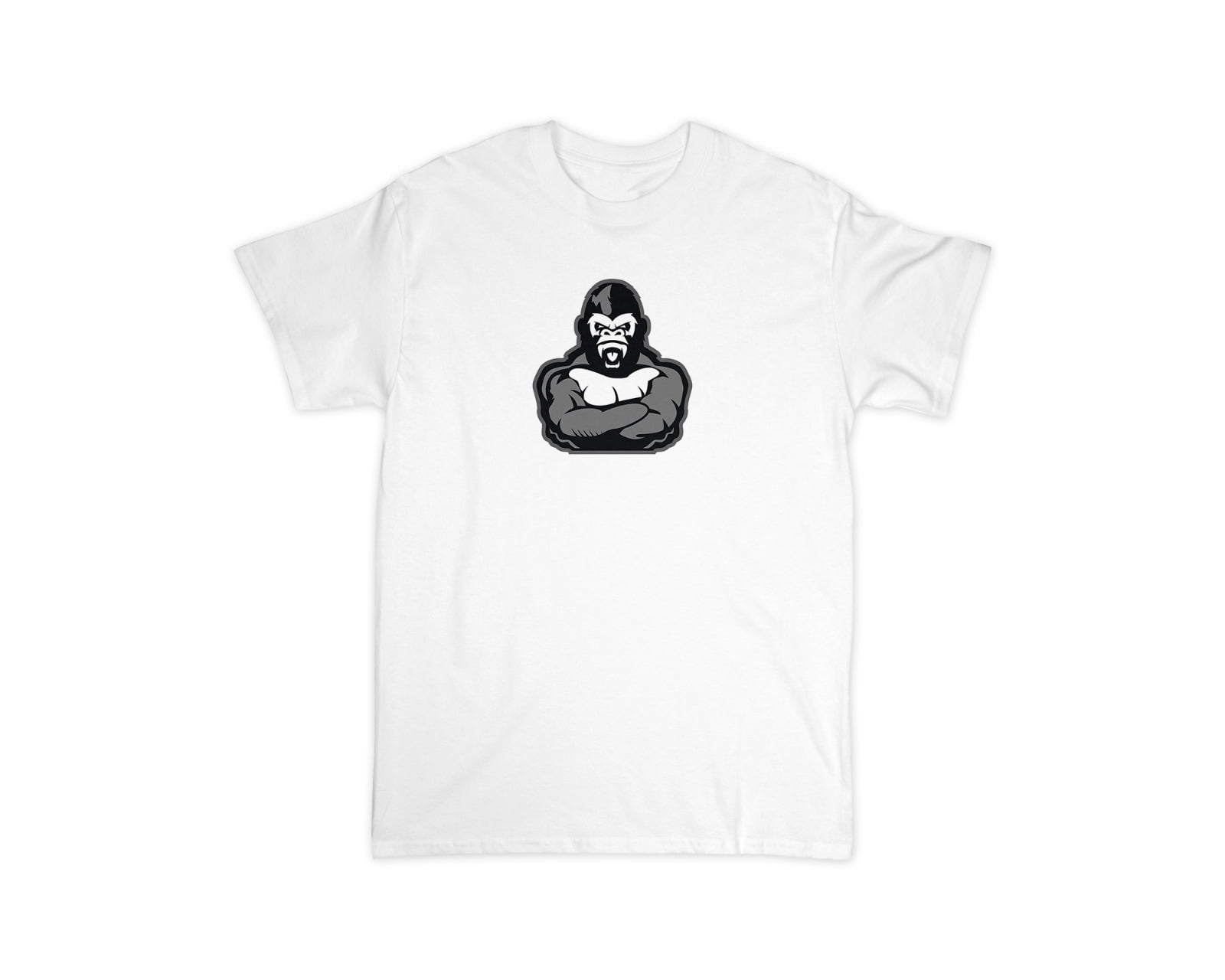 Gorilla Ape Alpha Gym Workout Adult Unisex White Cotton Blend T-Shirt ...