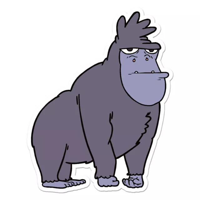 Gorilla Ape Cartoon Sticker Phone Decal Water Bottle Stickers Car ...