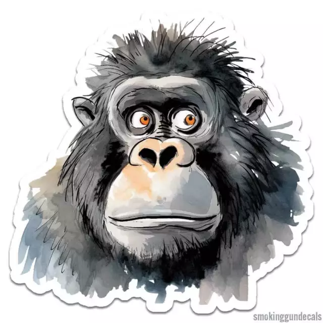 Gorilla Ape Sticker Indoor Outdoor Phone Decal Water Bottle Stickers ...
