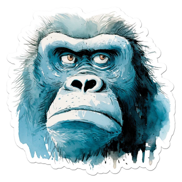 Gorilla Ape Sticker Phone Decal Water Bottle Stickers Car Decals ...