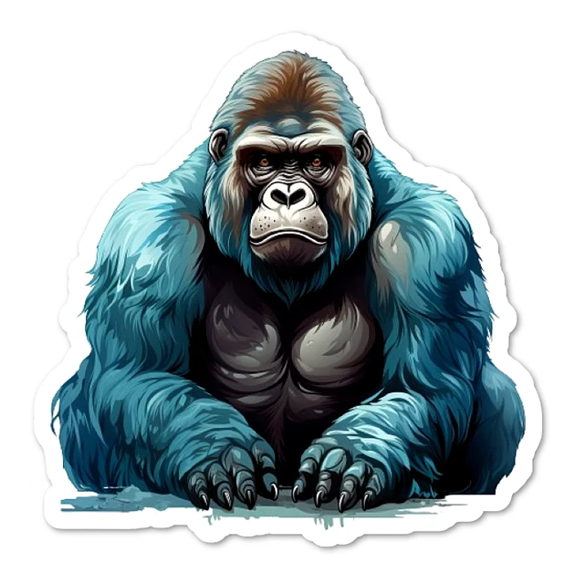 Gorilla, Ape Sticker, Wildlife, Water Resistant, Laptop, Water ...