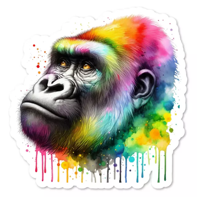 Gorilla, Ape Sticker, Wildlife, Water Resistant, Laptop, Water ...