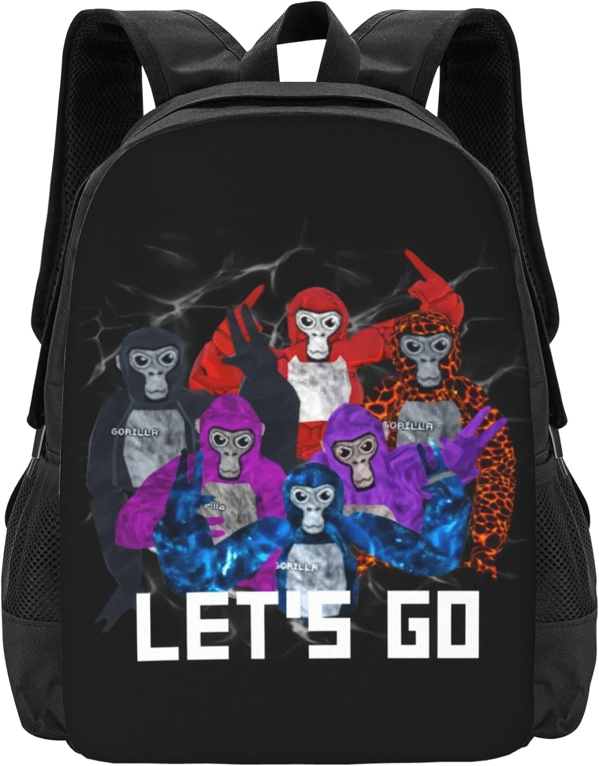 Gorilla Backpack Tag Cartoon Funny Monkey backpack Cute Backpacks ...