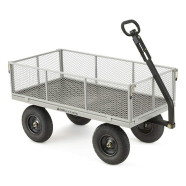 BENTISM Steel Garden Cart, Heavy Duty 500 lbs Capacity, with Removable ...