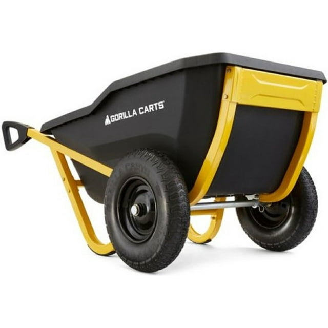 Gorilla Carts GCR-10P 10 cu. ft Evolution Poly Yard Cart Steel Ergonomic Handles - Walmart.com