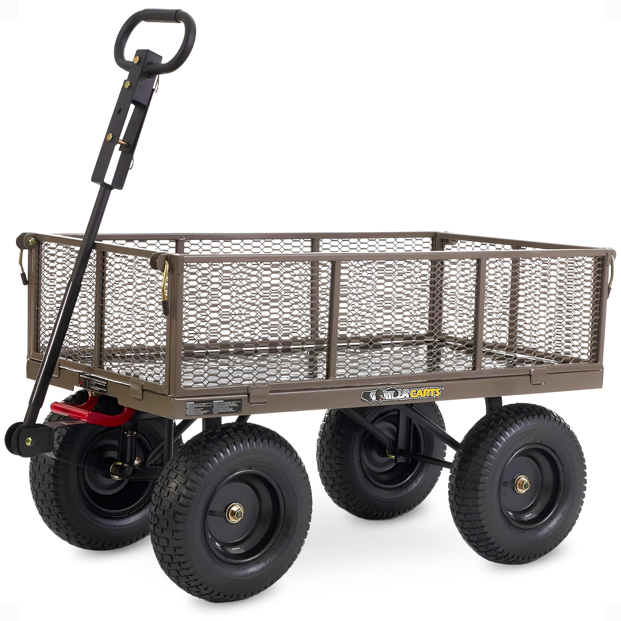 Gorilla Carts Towable Steel Dump Cart 1200 lb, Removable Side Panels ...