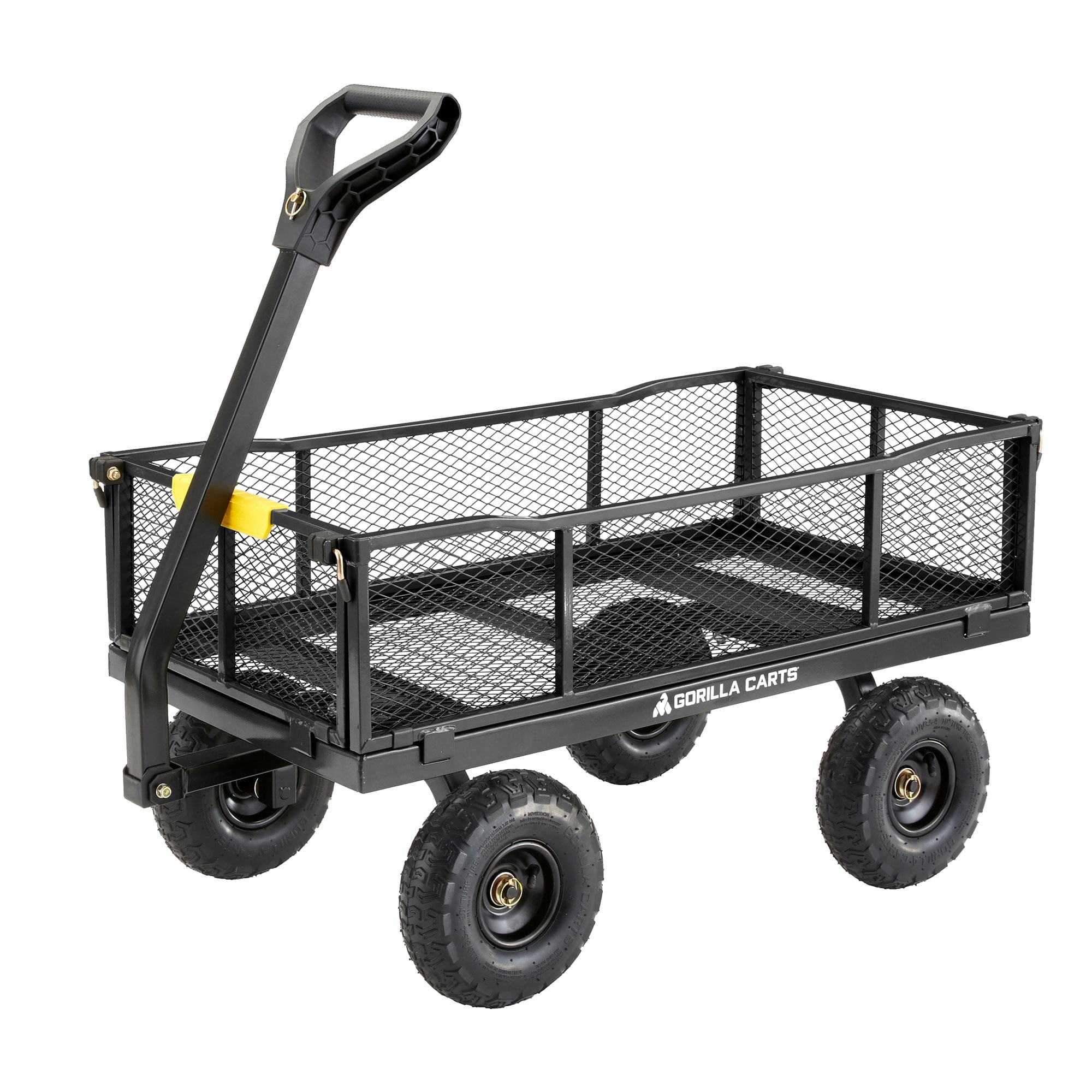 Gorilla Carts Heavy-Duty Steel Utility Cart, 900lb Capacity, All ...