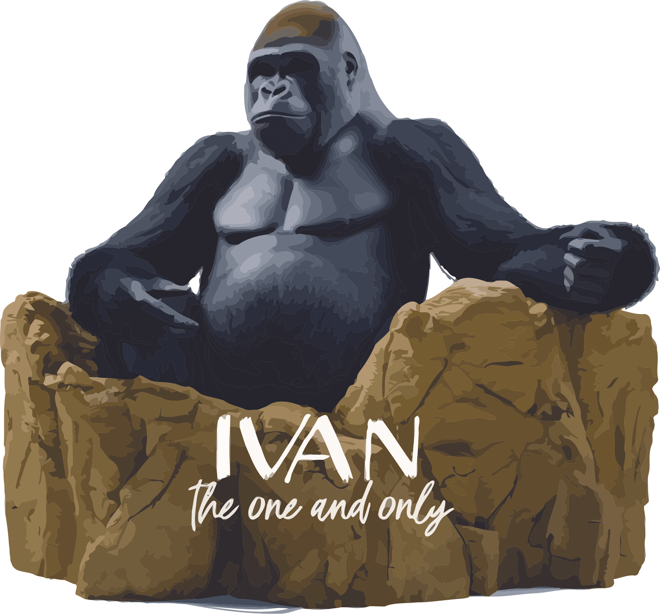 Gorilla Celebrity Koko Silverback The Only Ivan Cartoon Wall Decal ...