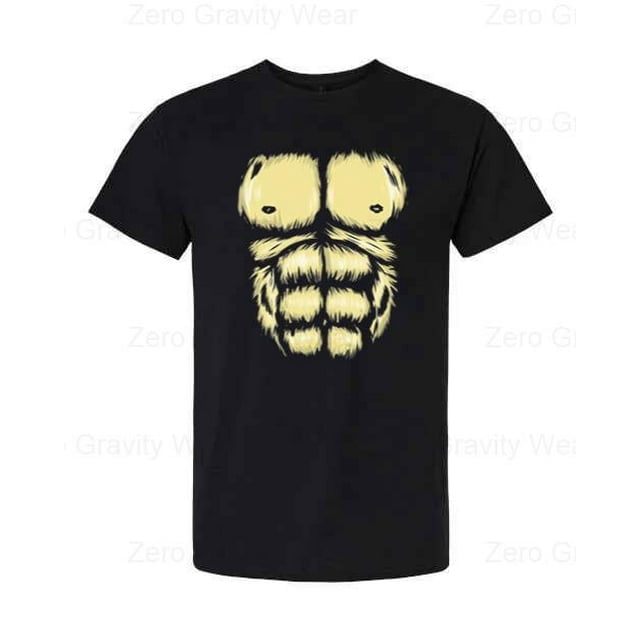 Gorilla Chest Funny Animal Muscles Bold Power Graphic Style TShirt ...