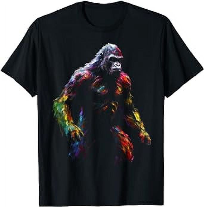 Gorilla Colourful Artwork - Animal Art Monkey Zoo Gorilla T-Shirt ...