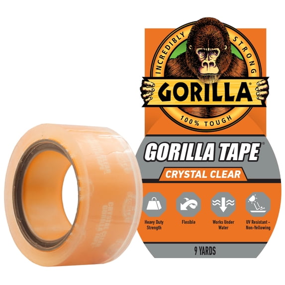 Gorilla Heavy Duty Waterproof Crystal Clear Tape, 1.88 inch x 27 ft ...