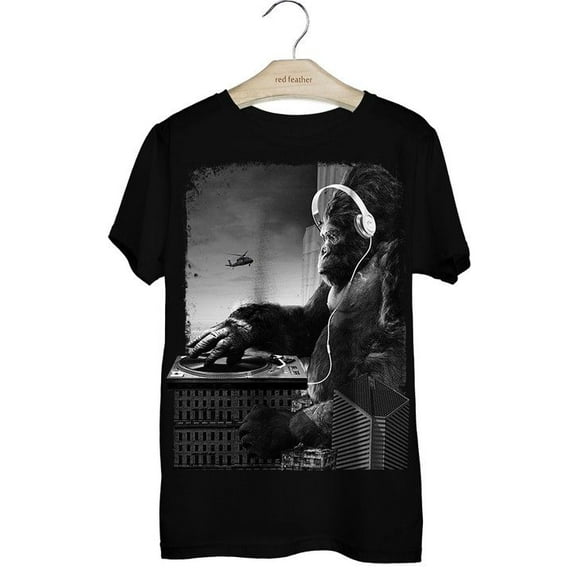 Gorilla DJ Music Shirt with Headphones and Turntable, Urban City Art ...
