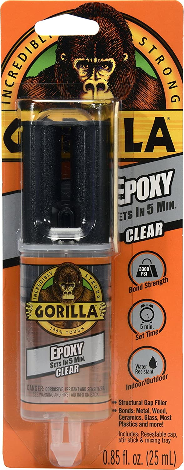 Gorilla Epoxy Glue 0.85 Oz Syringe | 5 Minute Set | Waterproof | All ...