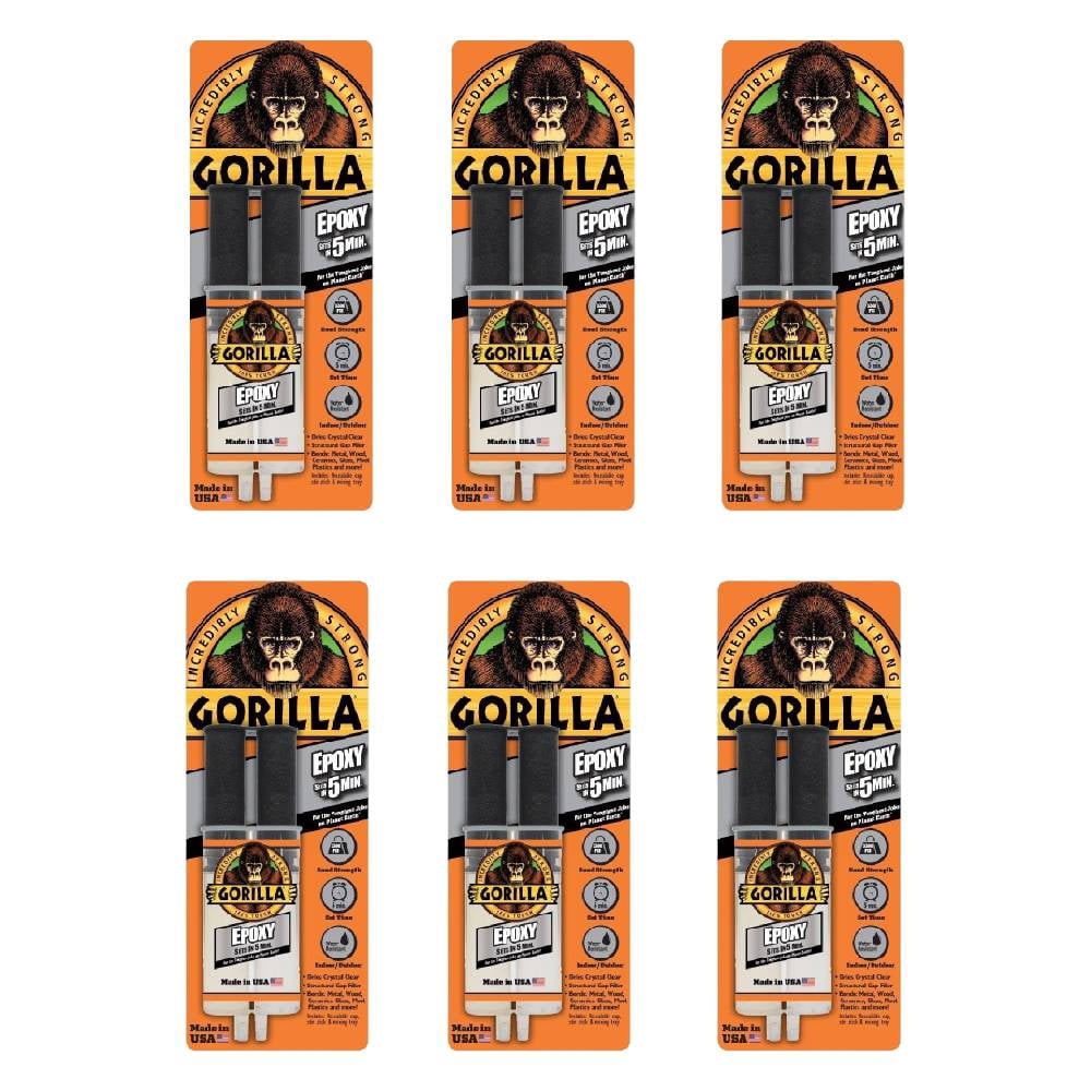 Gorilla Epoxy Glue Syringe - Super Strong Bond, Sets in 5 Min, 0.85oz ...