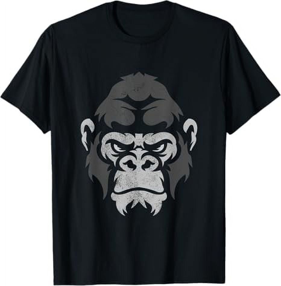 Gorilla Face Intelligent Apes Largest Primates Gorilla T-Shirt ...
