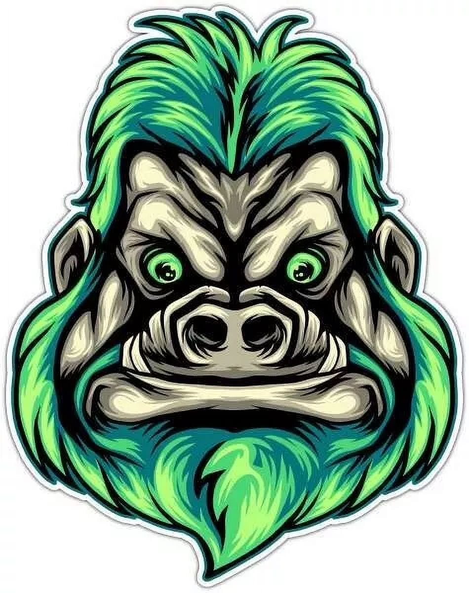 Gorilla Face Monkey Animal Car Window Stickerphone Decal Water Bottle ...