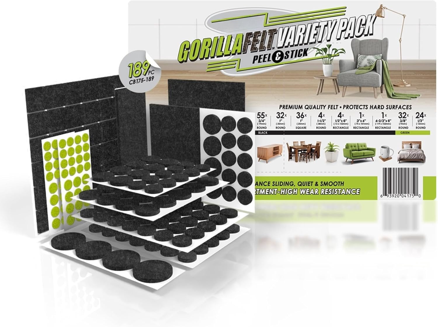 Gorilla Felt Furniture Pads (189 Variety ) Furniture Pads & Chair Floor ...