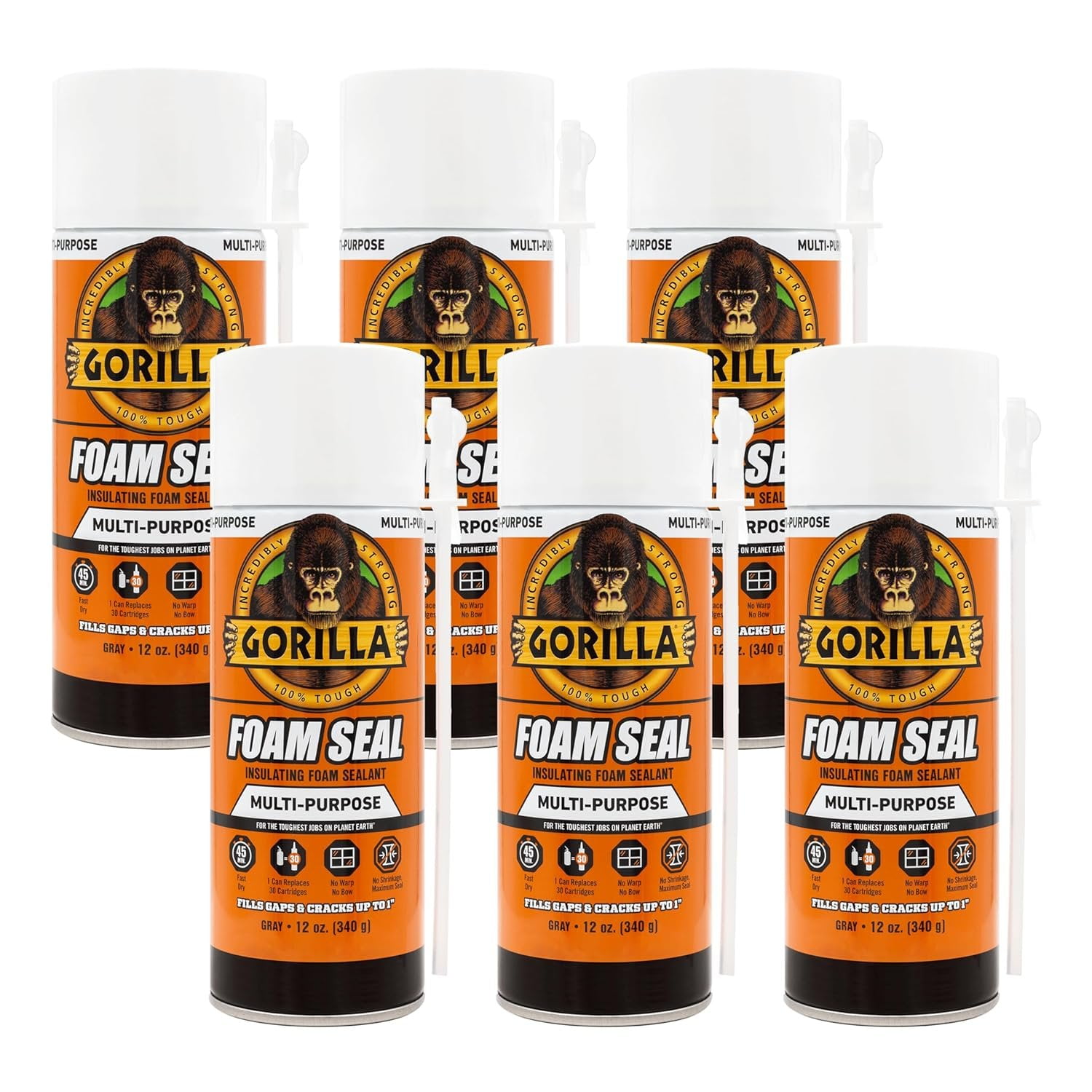 Gorilla Spray Foam Sealant, Multi-Purpose, Fills Gaps & Cracks, Home ...