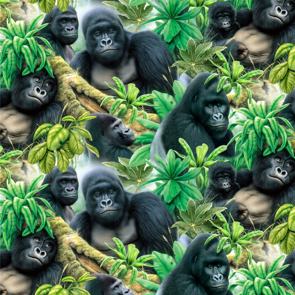 Gorilla Forest Family Pattern Premium Roll Gift Wrap Wrapping Paper ...