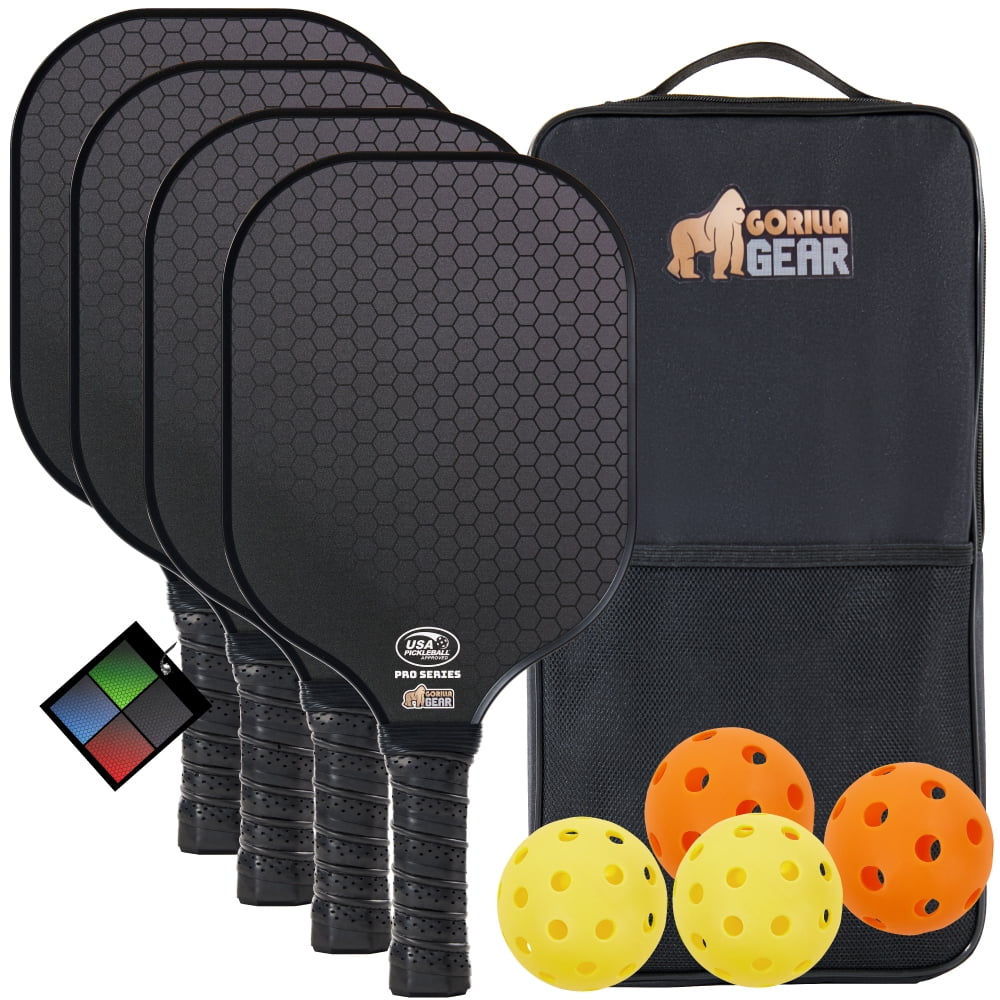 Gorilla Gear USAPA Pickleball Approved Paddle Pickleball Set of 4 ...