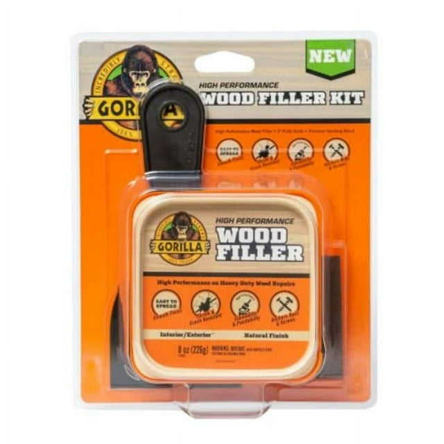 Gorilla Glue 6 oz All Purpose Wood Filler Repair Kit with Putty Knife ...