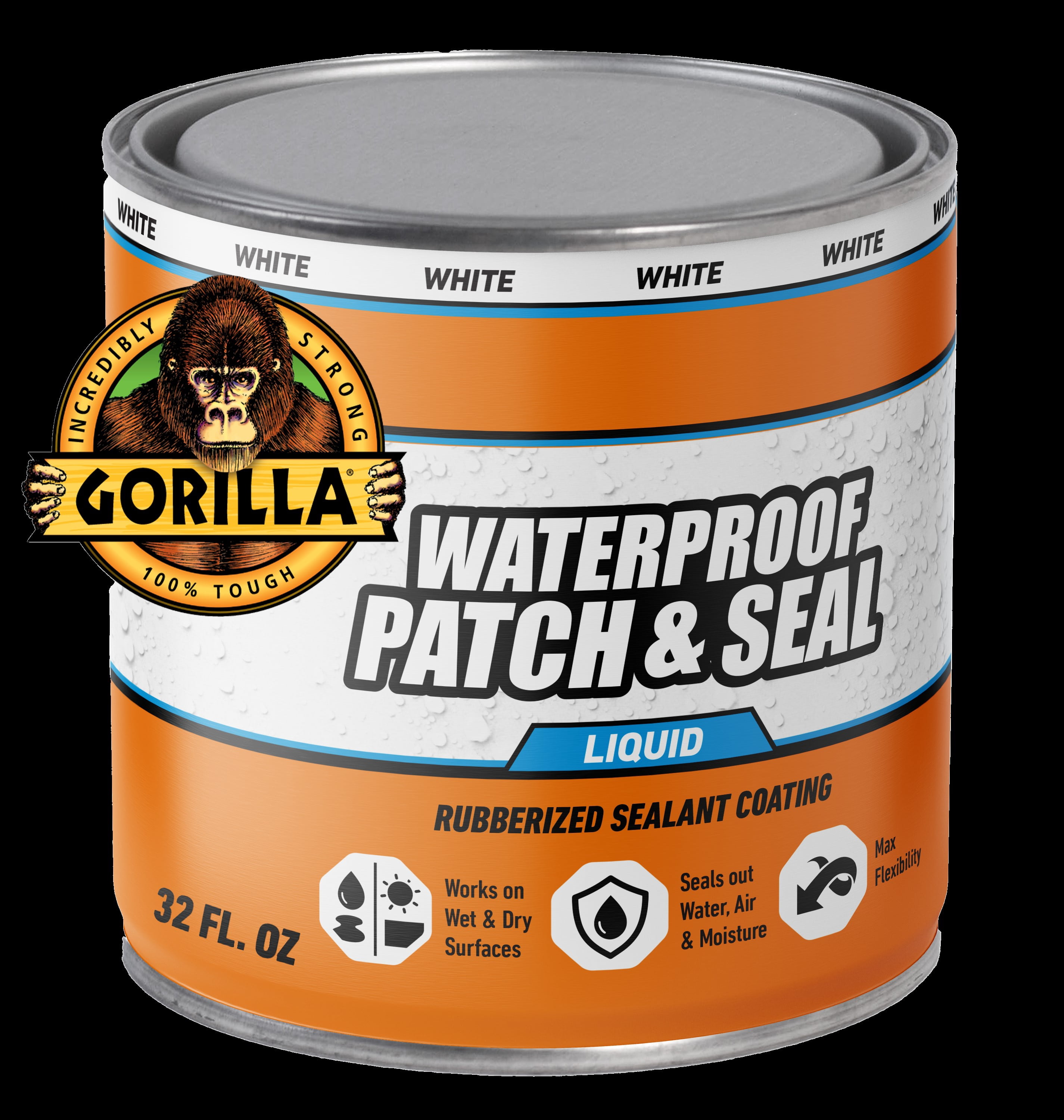 Gorilla Patch & Seal Liquid Rubber Waterproof Sealant, White, 32 Ounce ...