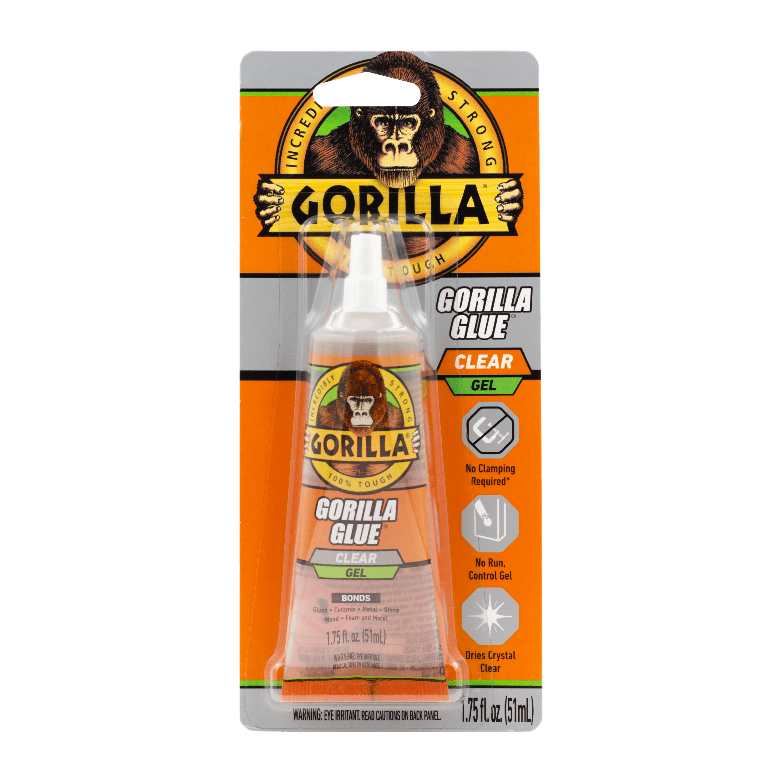 Gorilla Glue Clear Gel 1.75oz Tube - Strong and Durable Adhesive for ...